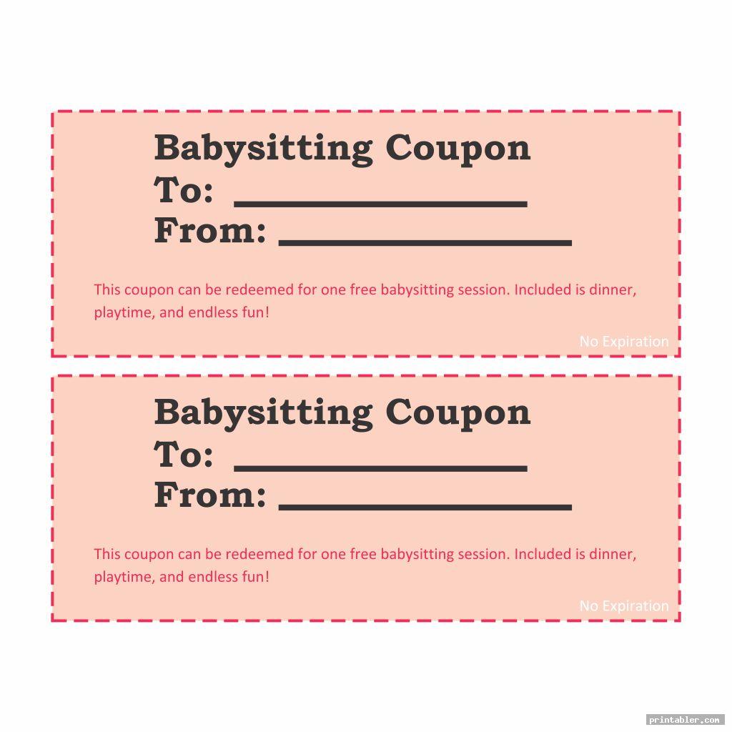 Babysitting Coupons Printable Printable World Holiday