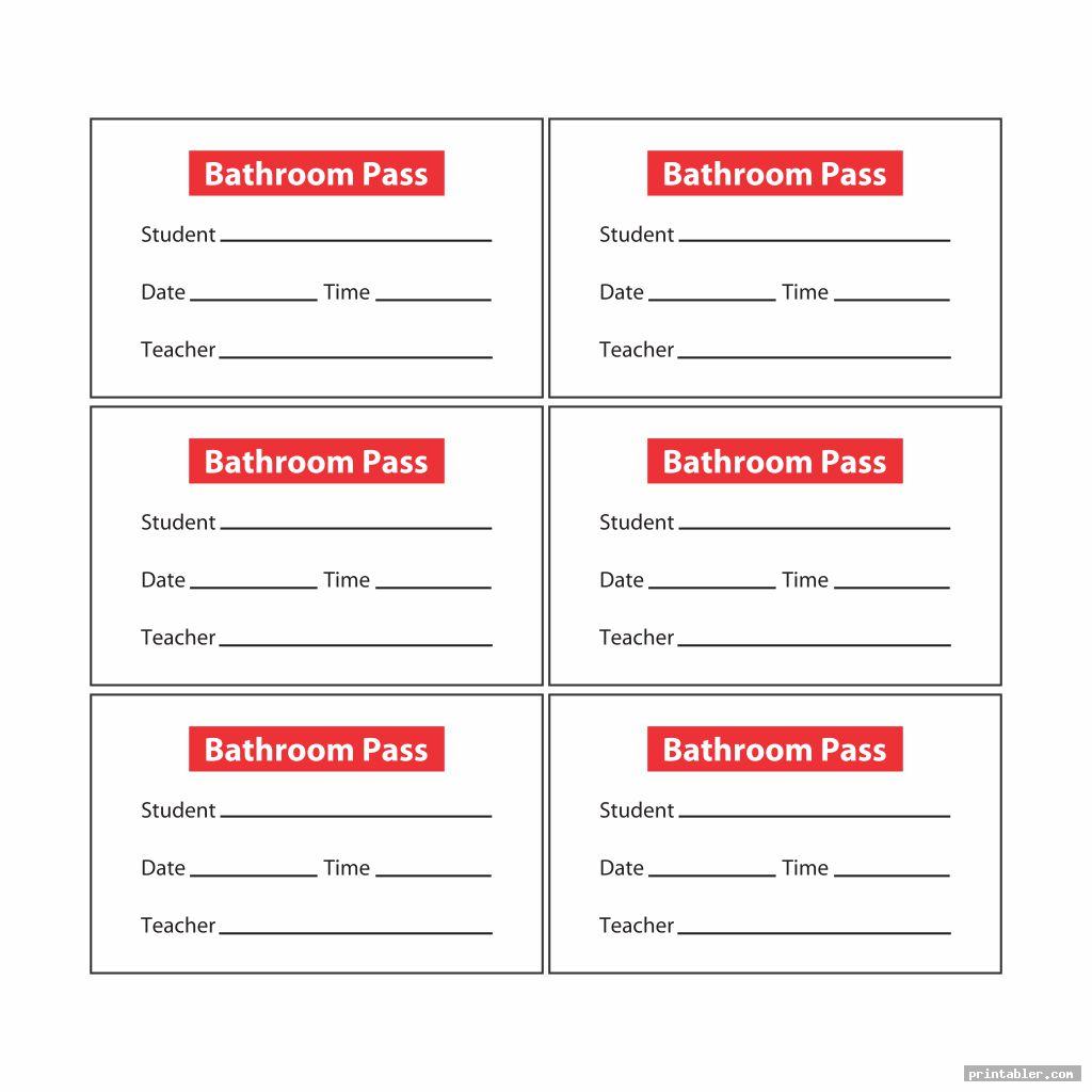 Bathroom Passes Printable Gridgit