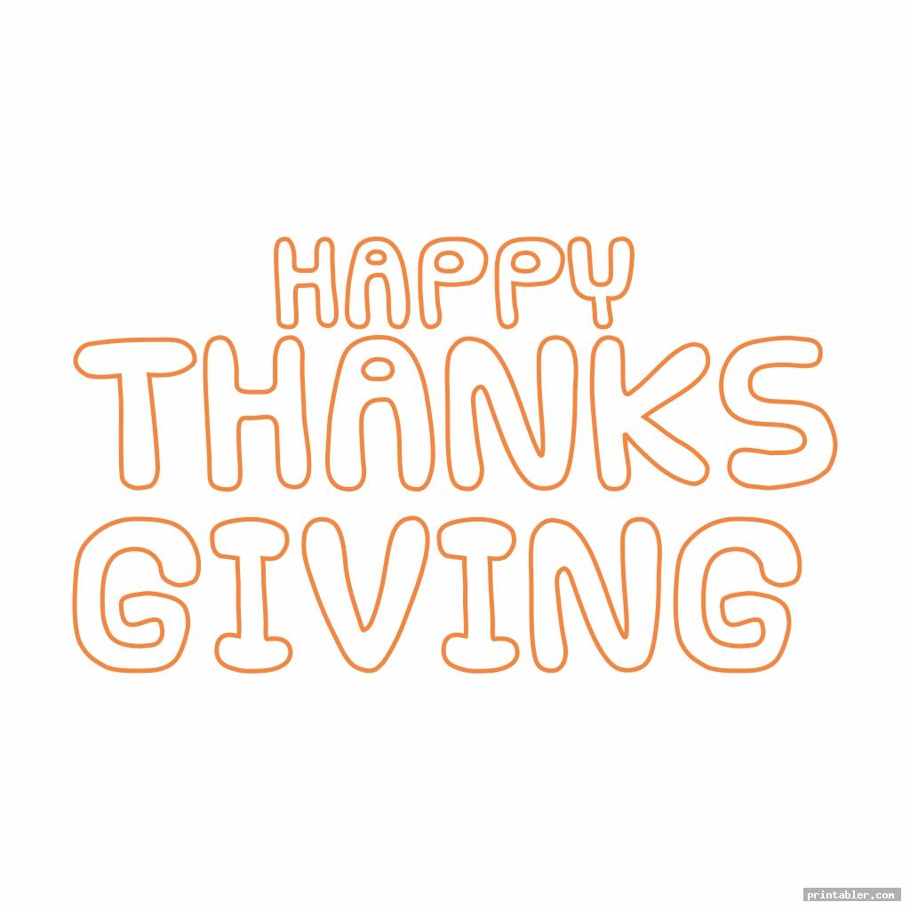 Thanksgiving Bubble Letters Printable Gridgit