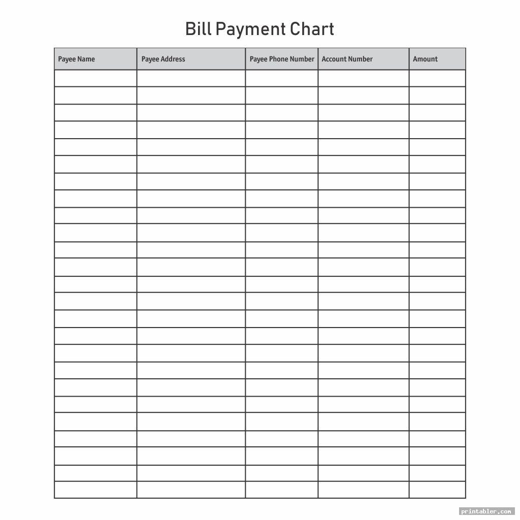 Printable Bill Payment Chart Gridgit Printable Bill Payment Chart Gridgit
