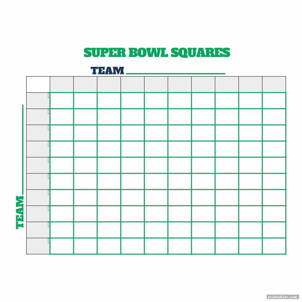 Super Bowl Football Squares Printable Gridgit
